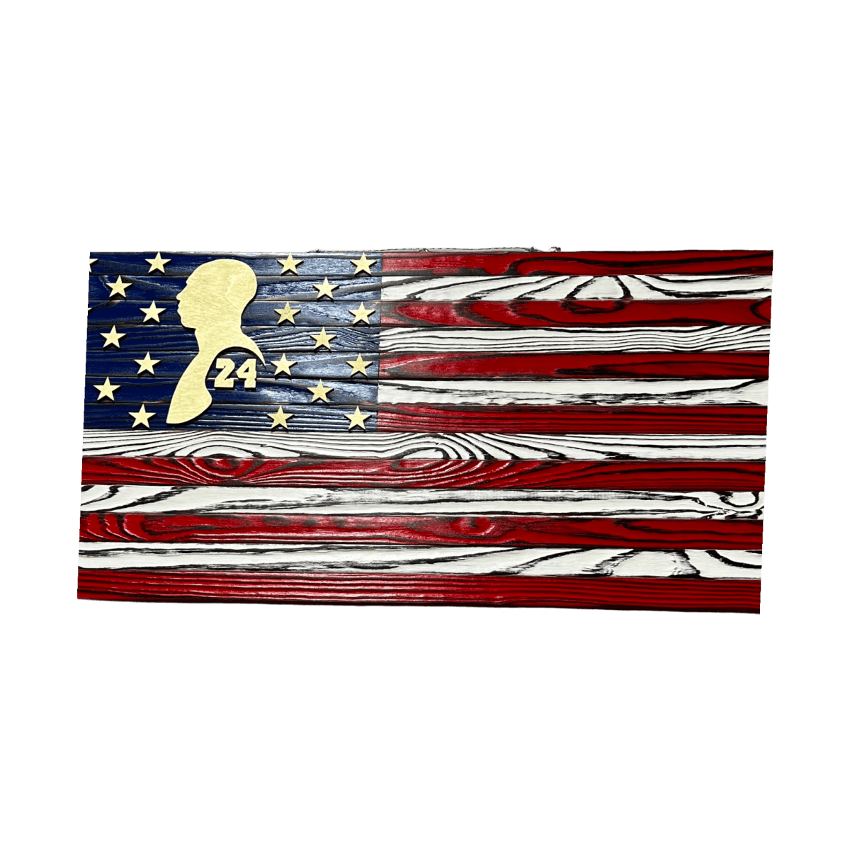 Jawns On Fire Custom Wood Art - American Flag Kobe Bryant Custom Wood ...
